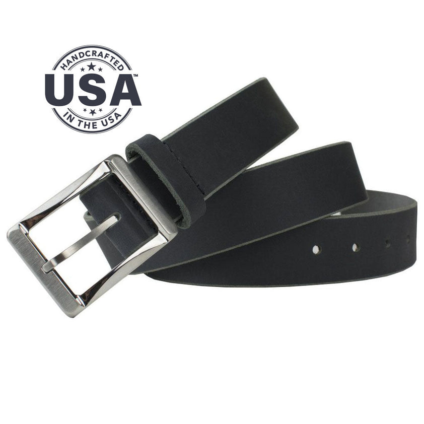 Black Leather Titanium Work Belt II | Heavy Duty | Durable Titanium ...